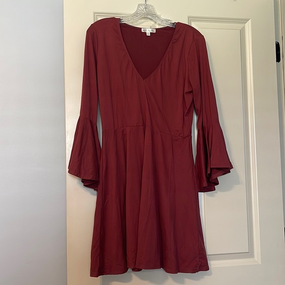nine britton | Dresses | Nine Britton Rust Color Boho Longsleeve Dress ...